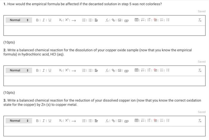 Solved Data and Report Submission - Empirical Formula of | Chegg.com