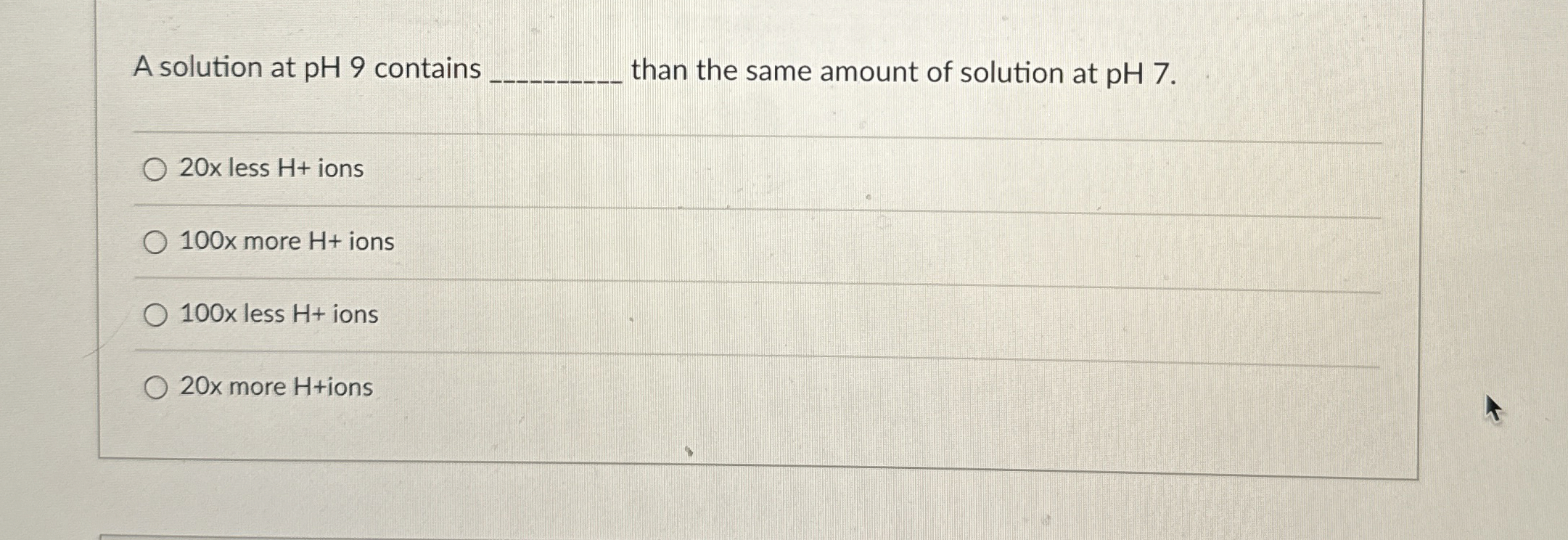 Solved A solution at pH9 ﻿contains than the same amount of | Chegg.com