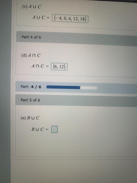 Solved Find the union or intersection as indicated, given | Chegg.com