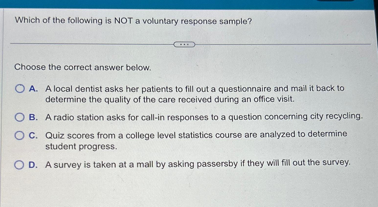 Solved Which of the following is NOT a voluntary response | Chegg.com