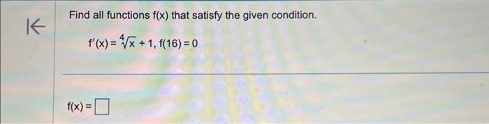 Solved Find all functions f(x) that satisfy the given | Chegg.com