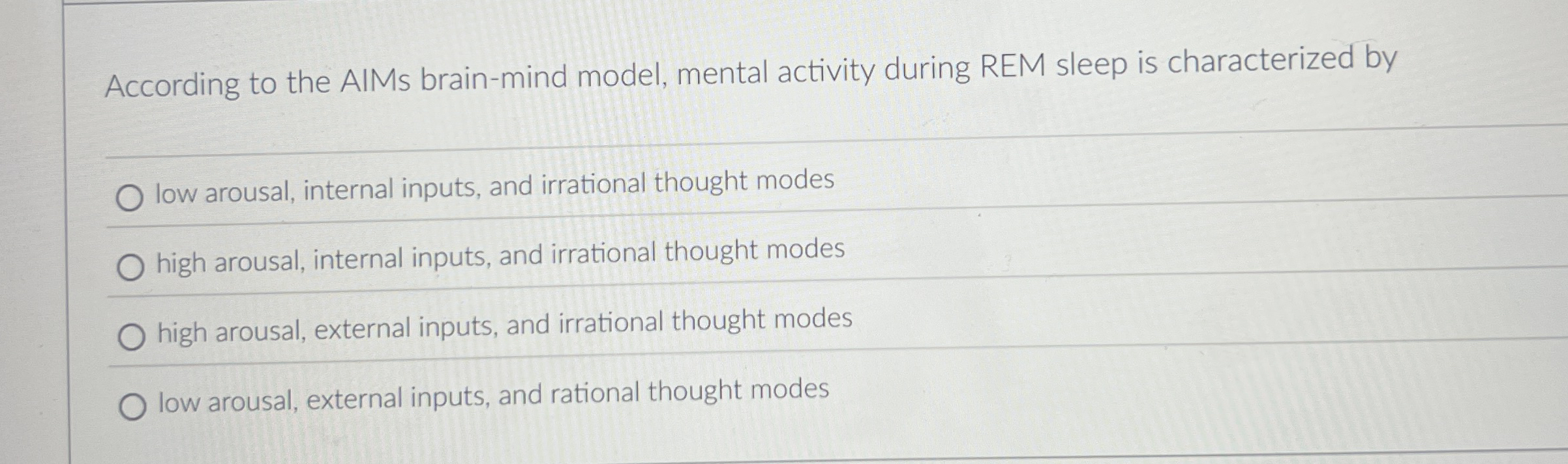 High Quality SOLUTION According to the AIMs brain-mind model, mental ...
