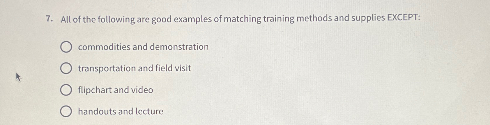 Solved All of the following are good examples of matching | Chegg.com