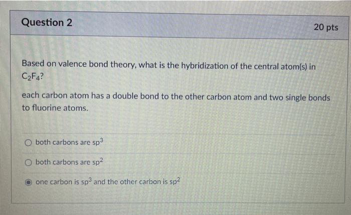 Solved Question 2 20 pts Based on valence bond theory, what | Chegg.com