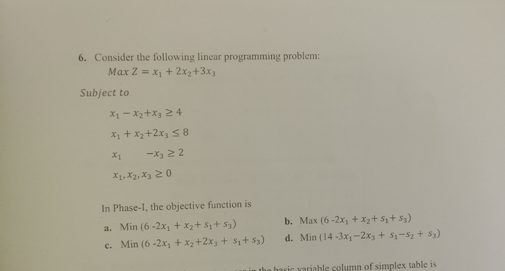 Solved Consider the following linear programming | Chegg.com