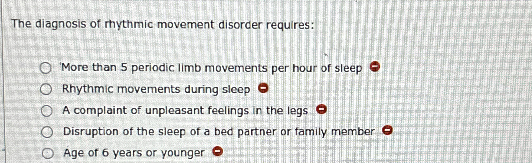 Solved The diagnosis of rhythmic movement disorder | Chegg.com