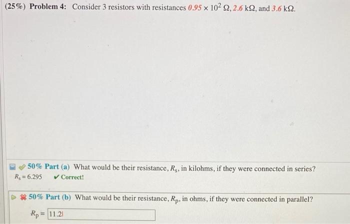 Solved (25\%) Problem 4: Consider 3 resistors with | Chegg.com Solved (25\%) Problem 4: Consider 3 resistors with | Chegg.com