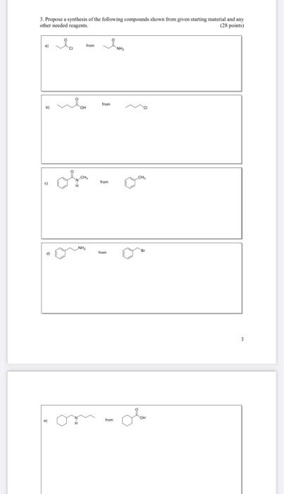 Solved 3. Propose a synthesis of the following compounds | Chegg.com