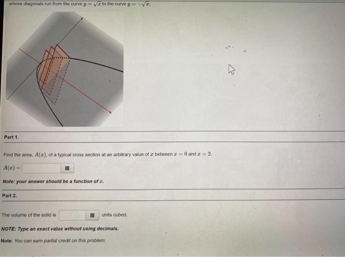 Solved Determine the volume of a solid by integrating a | Chegg.com