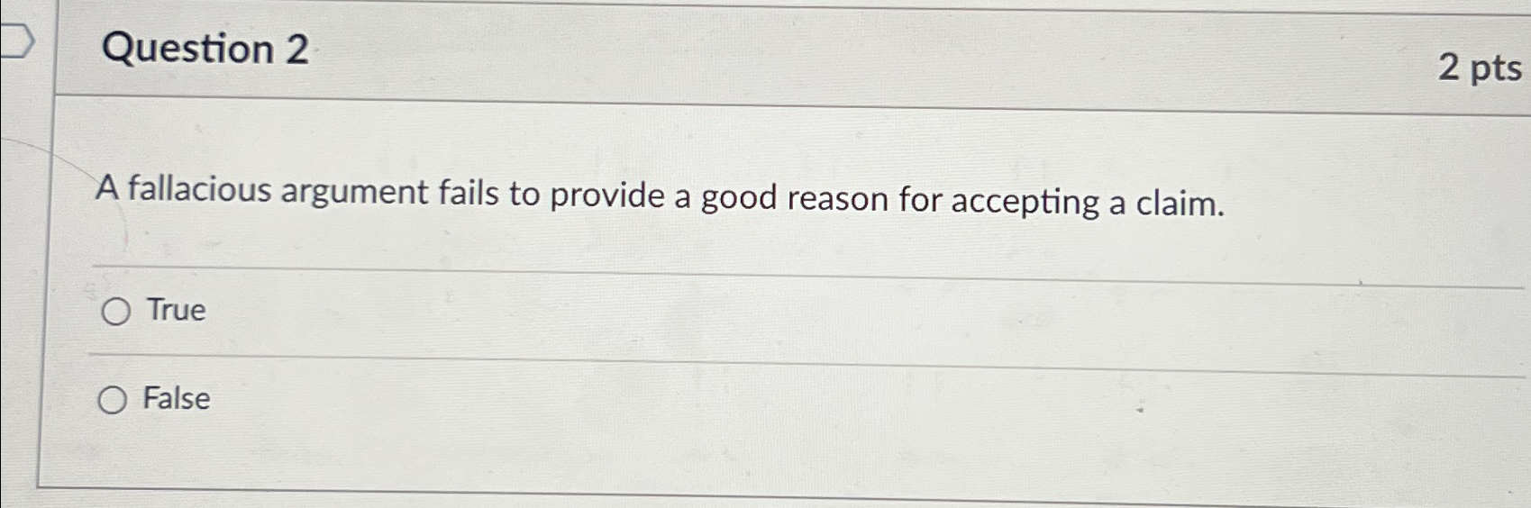 Solved Question 22 ﻿ptsA fallacious argument fails to | Chegg.com