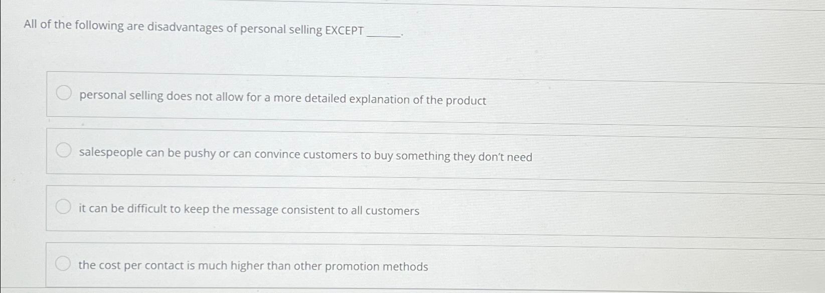 Solved All of the following are disadvantages of personal | Chegg.com