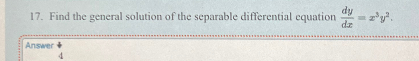 Solved Find The General Solution Of The Separable