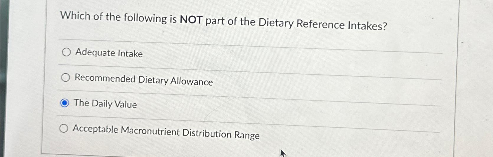 Solved Which of the following is NOT part of the Dietary | Chegg.com