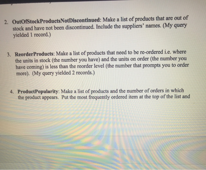 Solved Northwind Database Queries Name: The relationships | Chegg.com