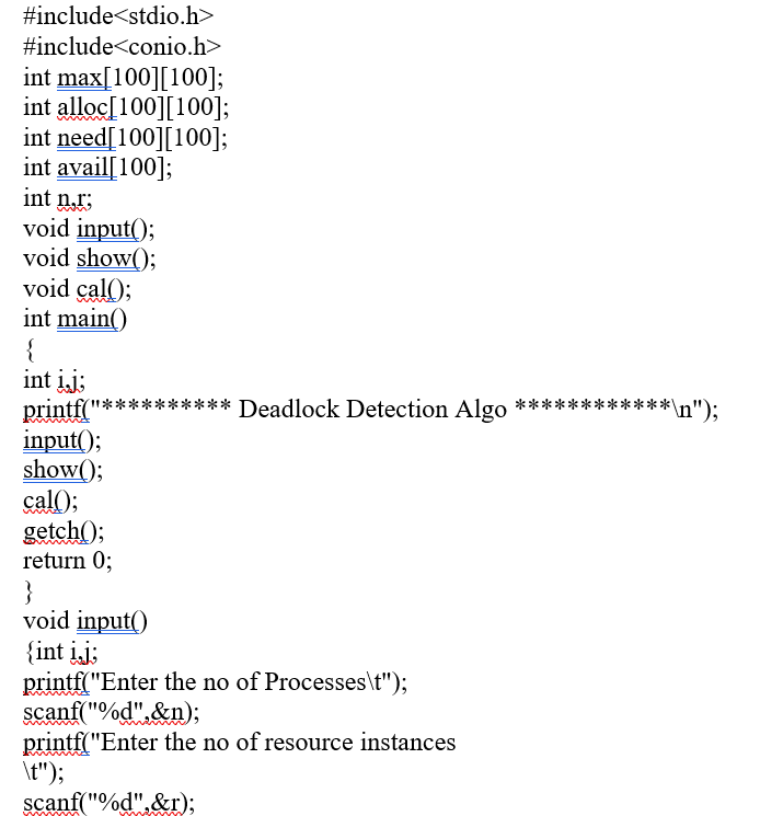 Can You Explain Deadlock Detection Algorithm With An 6734