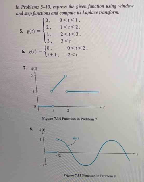 Solved In Problems 5-10, express the given function using | Chegg.com