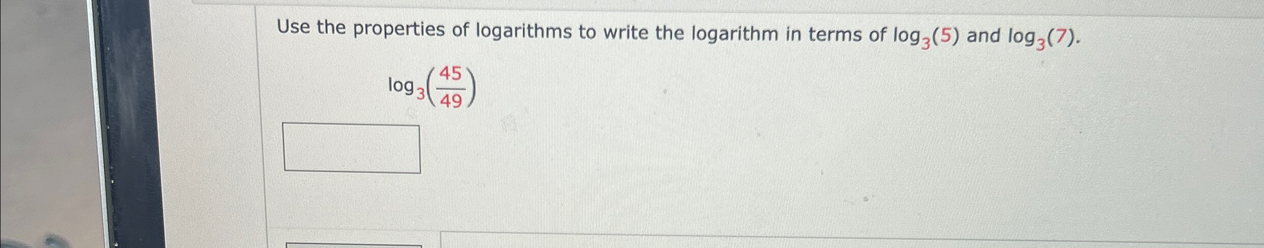 Solved Use the properties of logarithms to write the | Chegg.com