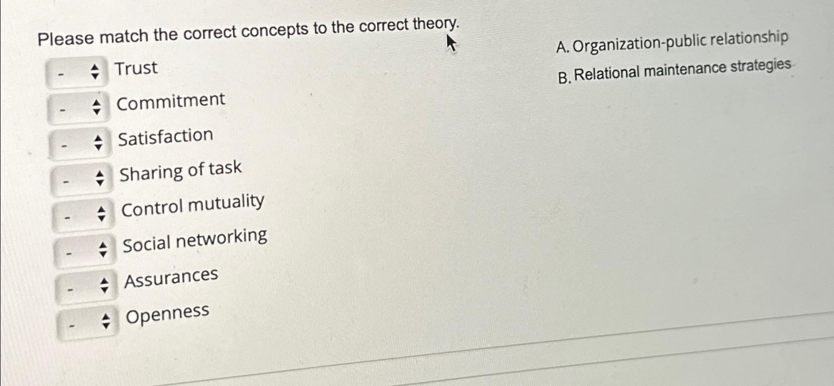 Solved Please match the correct concepts to the correct | Chegg.com