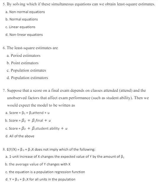 Solved By solving which if these simultaneous equations can | Chegg.com