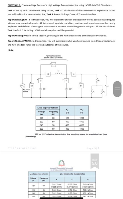 QUESTION 1: Power-Voltage Curve of a High Voltage | Chegg.com