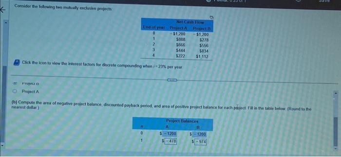 Solved Cansider the fofowing two mutually exclusive | Chegg.com