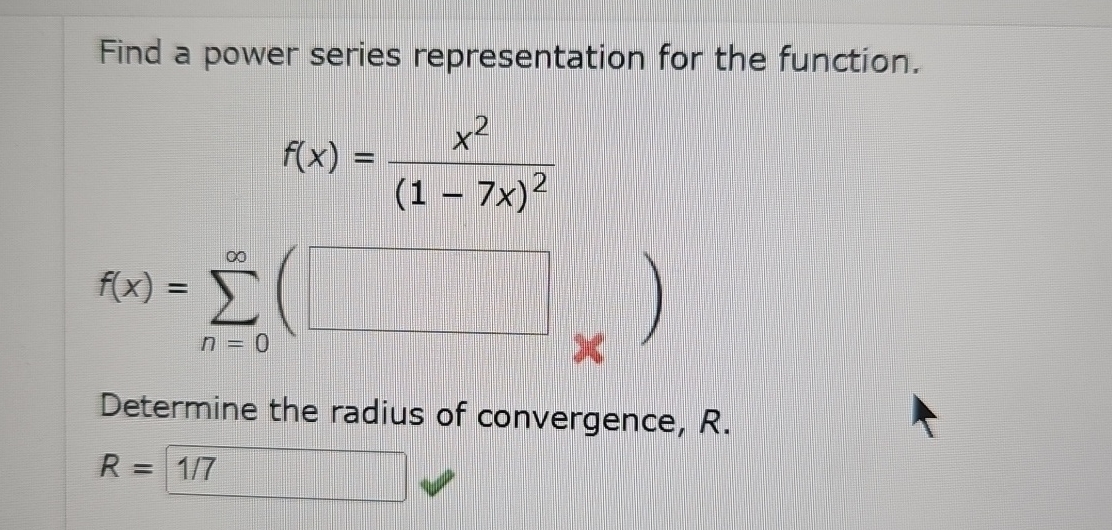 Solved Find a power series representation for the | Chegg.com
