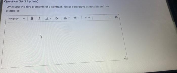 Solved What are the five elements of a contract? Be as | Chegg.com
