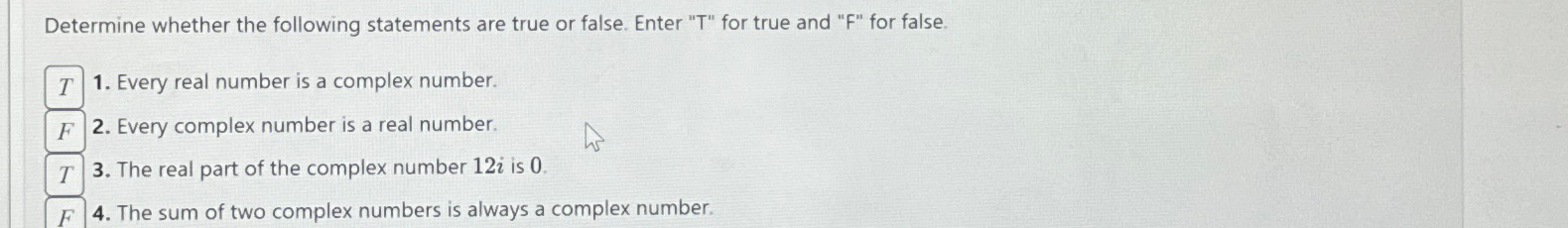 Solved Determine whether the following statements are true | Chegg.com
