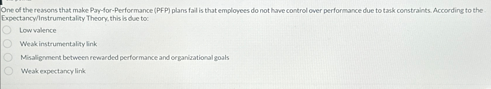 Solved One of the reasons that make Pay-for-Performance | Chegg.com