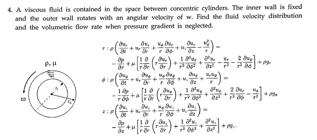 Solved A viscous fluid is contained in the space between | Chegg.com