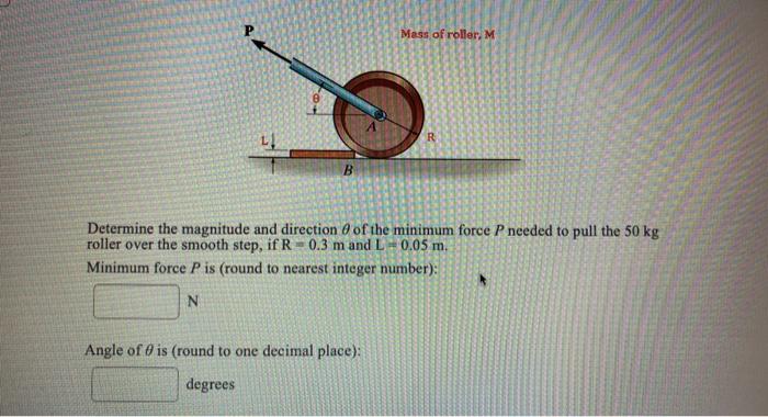 Solved Mess of roller, M R B Determine the magnitude and | Chegg.com
