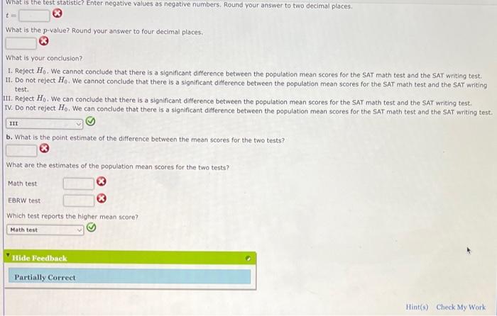 Solved The College Board SAT college entrance exam consists | Chegg.com