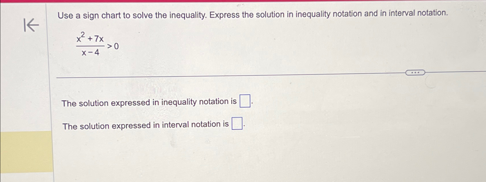 Solved Use a sign chart to solve the inequality. Express the | Chegg.com
