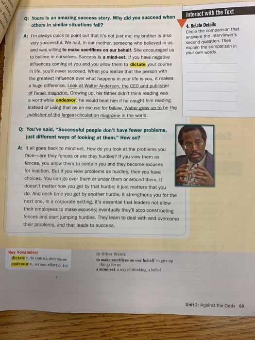3. Relate Details Underline two examples of | Chegg.com