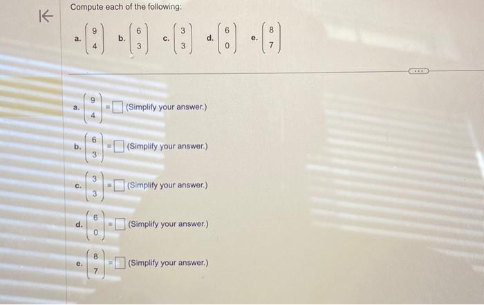 Solved Compute each of the following: a. (94) b. (63) c. | Chegg.com