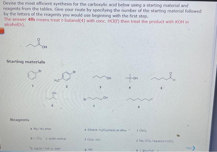 Solved Devise the most efficient synthesis for the | Chegg.com
