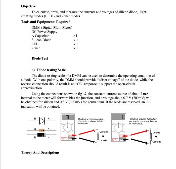 Solved Objective To calculate, draw, and measure the | Chegg.com