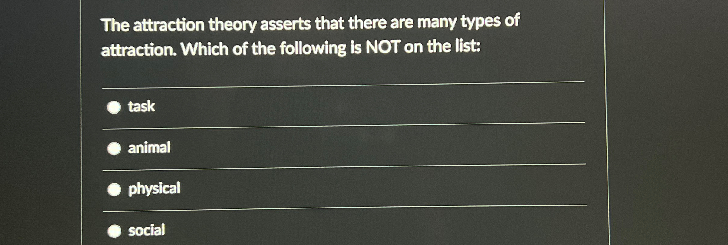 Solved The attraction theory asserts that there are many | Chegg.com