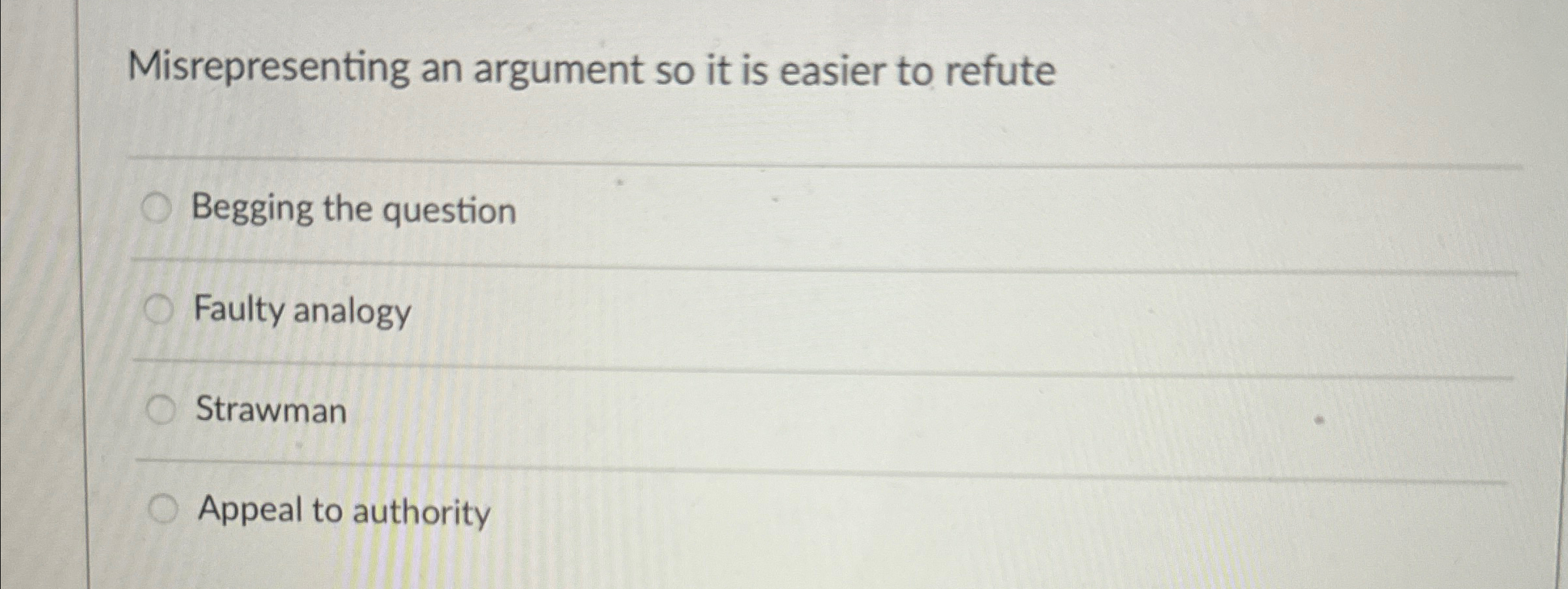 Solved Misrepresenting an argument so it is easier to | Chegg.com