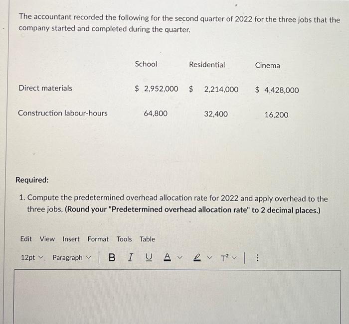 Solved XYZ Construction provides contracting and | Chegg.com