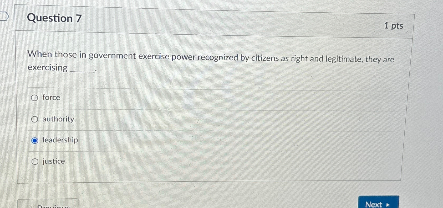 Question 71ptsWhen those in government exercise power | Chegg.com