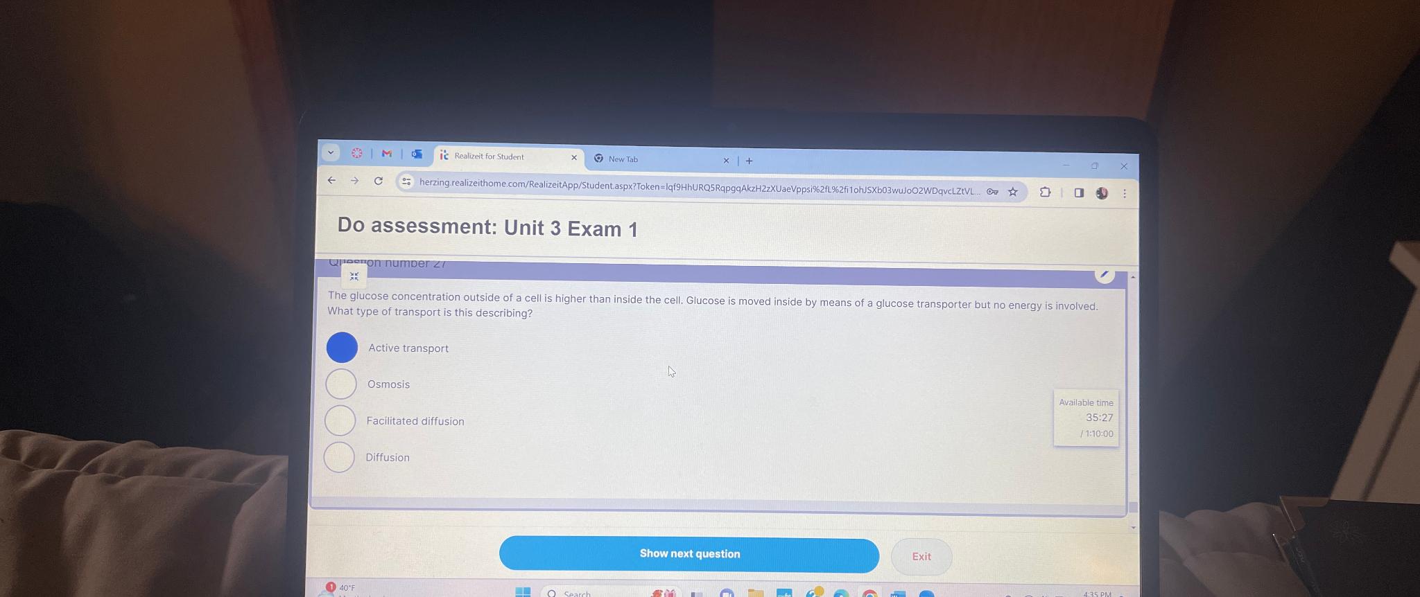 Solved Do assessment: Unit 3 ﻿Exam 1The glucose | Chegg.com