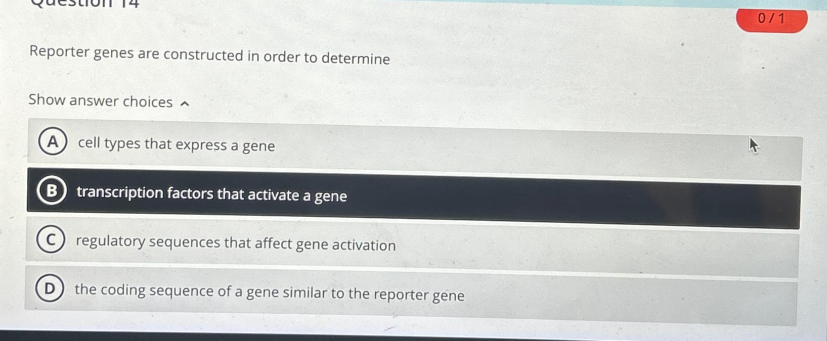 Solved Reporter genes are constructed in order to | Chegg.com