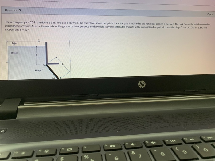 Solved Question 5 15 pts The rectangular gate CD in the | Chegg.com