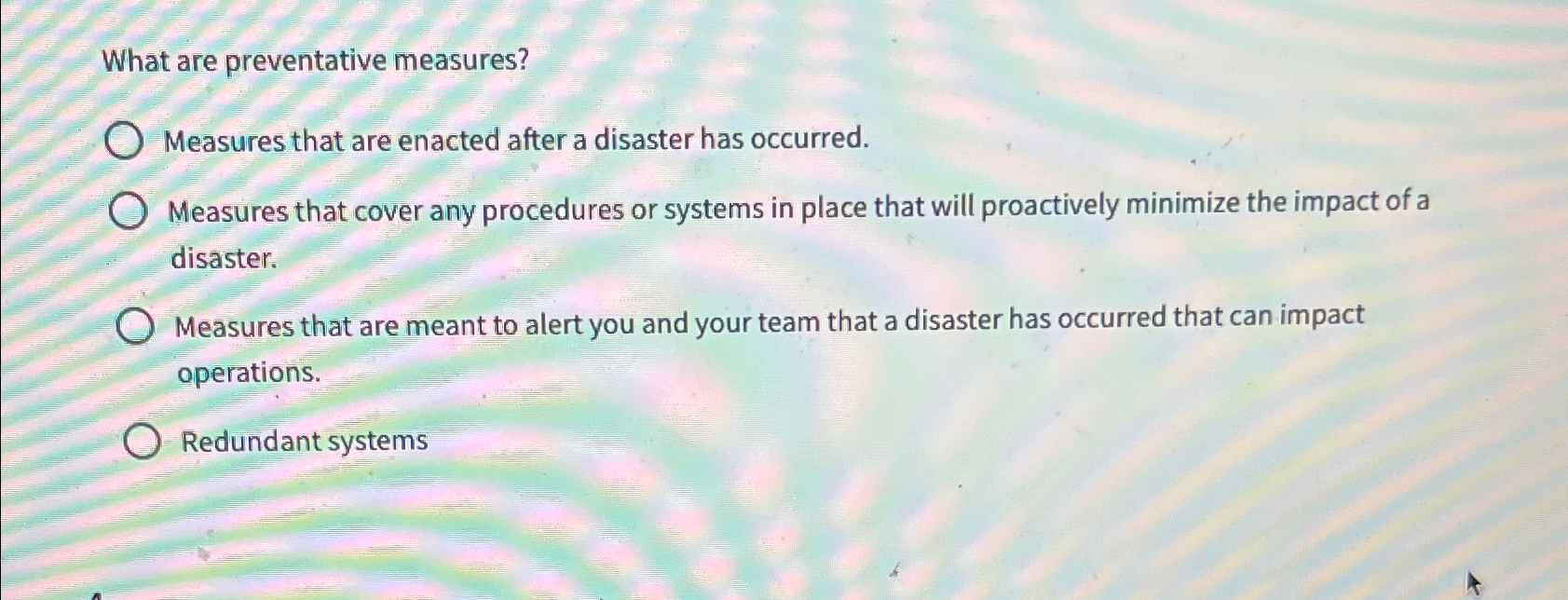 Solved What are preventative measures?Measures that are | Chegg.com