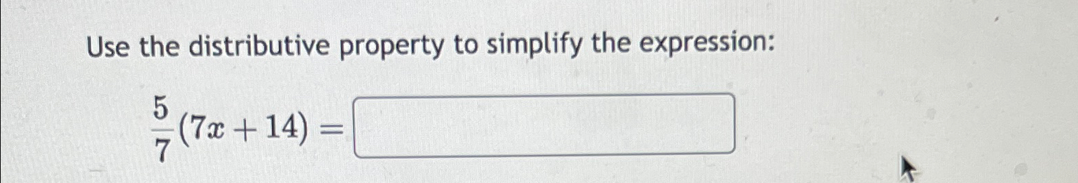 Solved Use the distributive property to simplify the | Chegg.com