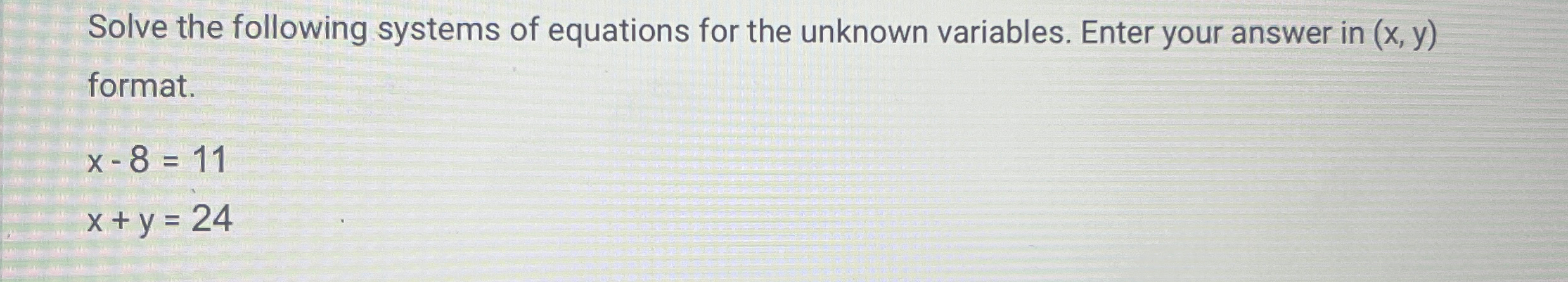 Solved Solve the following systems of equations for the | Chegg.com