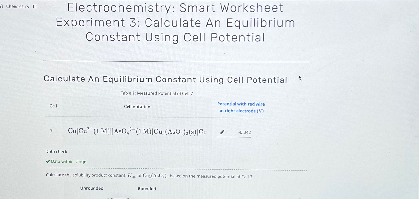 Solved Chemistry Iielectrochemistry Smart 