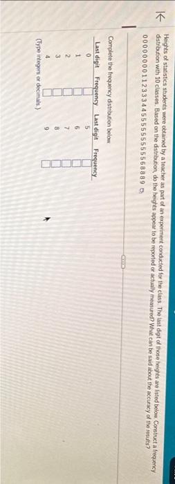 Solved Heights of statistics students were obtained by a | Chegg.com