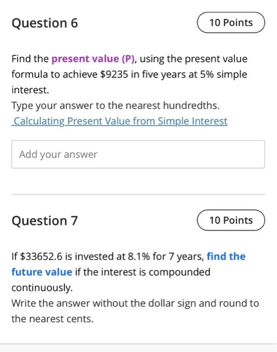 Solved Find the present value, using the present value | Chegg.com